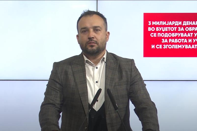 Лефков Владата на ВМРО ДПМНЕ предвидува 3 милијарди денари повеќе во Буџетот за образование